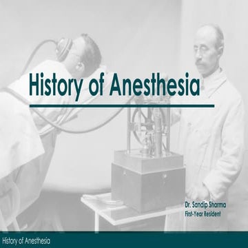 Comprehensive History and Evolution of Anesthesia Practices and Drugs ...