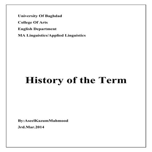 History of the term applied linguistics | DOCX