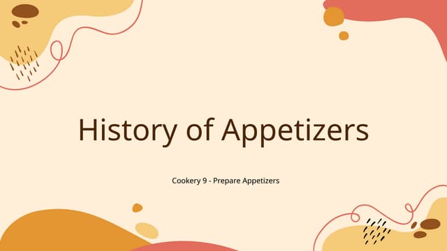 Classifications of Appetizers. pptx | PPTX