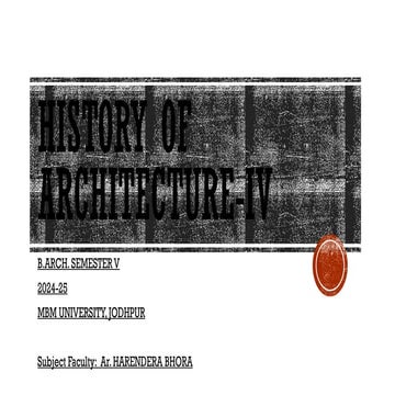 HISTORY OF ARCHITECTURE-IV.pptx history ppt | PPTX