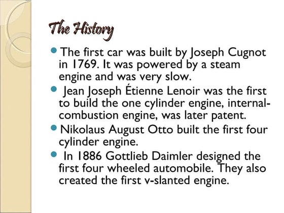 Evolution of cars | ODP