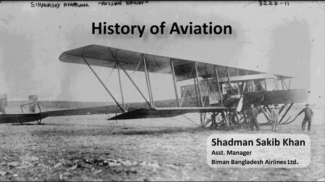 Brief history of aviation by madhav | PPTX