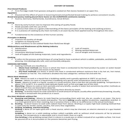 HISTORY OF BAKING- Bread and Pastry Production NC II | PDF