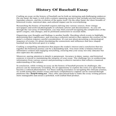 History Of Baseball Essay.pdf