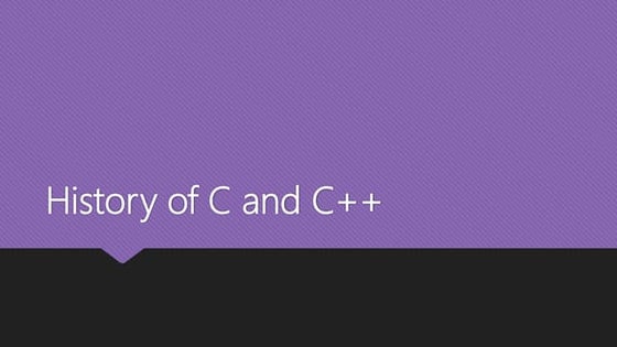 History of c | PPT | Programming Languages | Computing