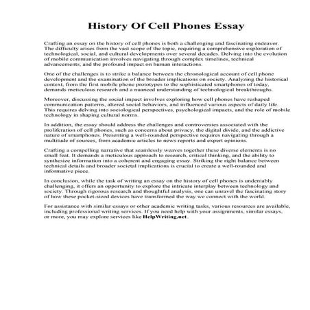 History Of Cell Phones Essay.pdf