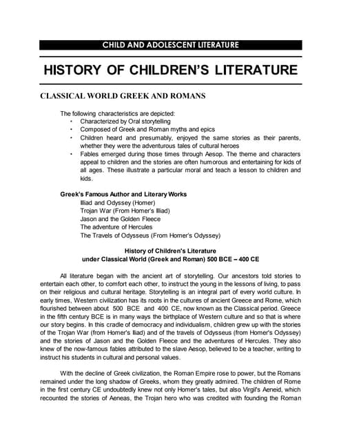 Issues in Children's Literature | PPT