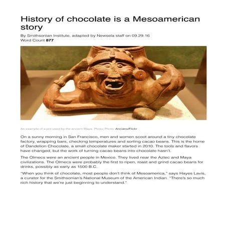 History of chocolate is a mesoamerican history | PDF