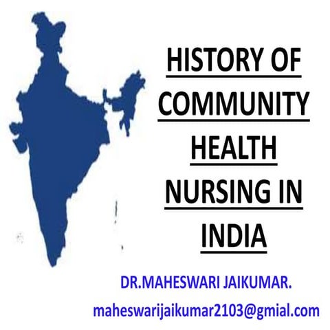 HISTORY OF COMMUNITY HEALTH IN INDIA | PPTX