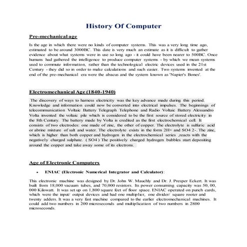 History of computer | PDF