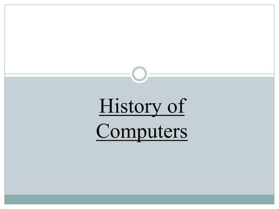 History of Computers (ENIAC and EDVAC) | PPT