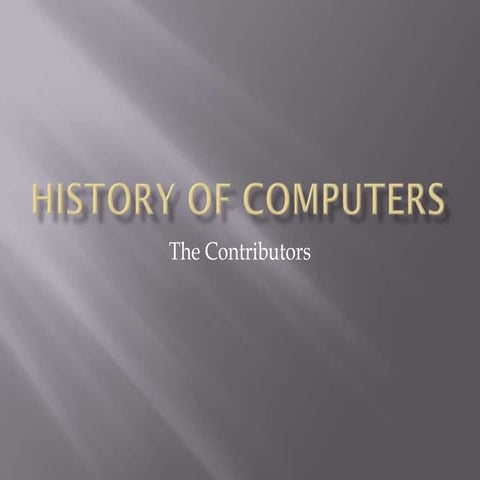 History of computers 2 | PPTX | Science