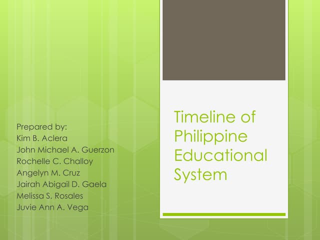Historical Development of the Philippine Educational System | PPTX