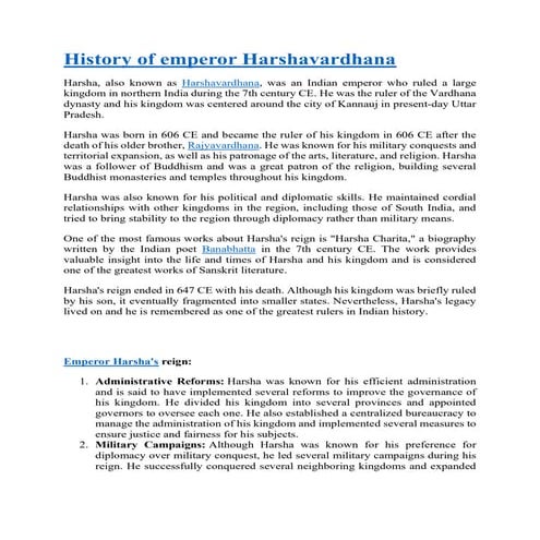 History of emperor Harshavardhana.pdf