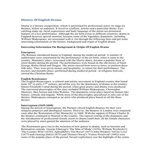 Introduction to Shakespearean Drama | PPTX