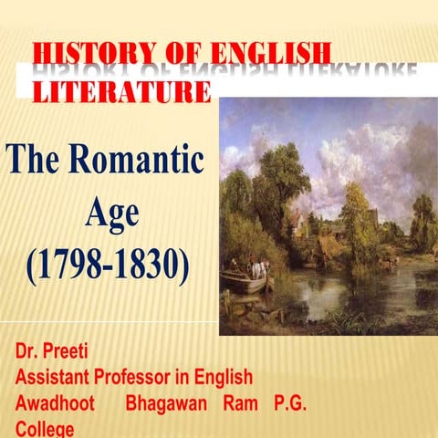History of english literature | PPT | Poetry | Books and Literature