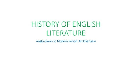 Introduction to Anglo-American Literature Grade 9 students | PPTX ...