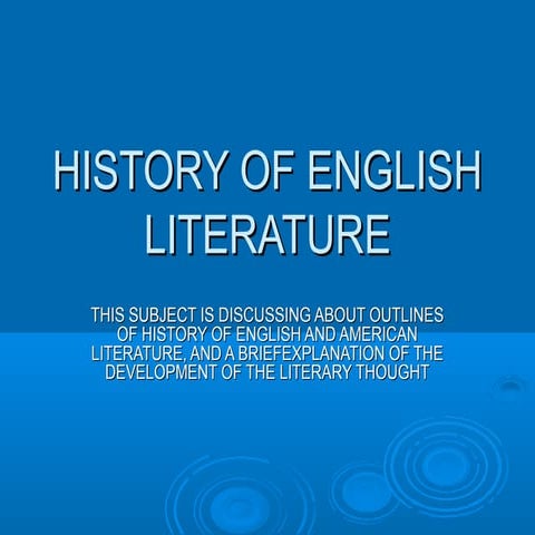 History of english literature1 | PPT