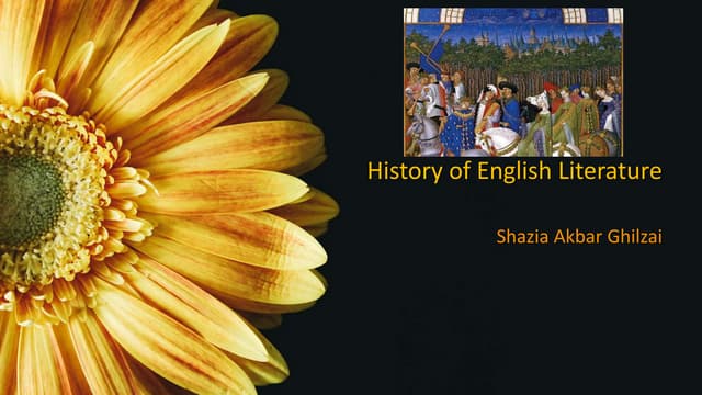 Introduction to Anglo-American Literature Grade 9 students | PPTX