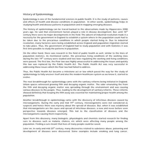 History of epidemiology | PPTX