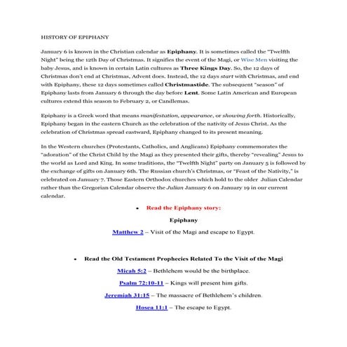 History of epiphany | PDF