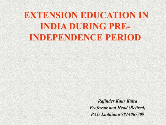 Pre-Independence Programs | PPTX | Agriculture | Industries