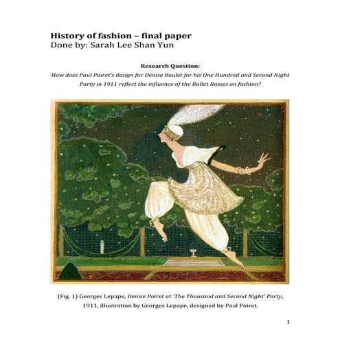 History of fashion - final paper | PDF