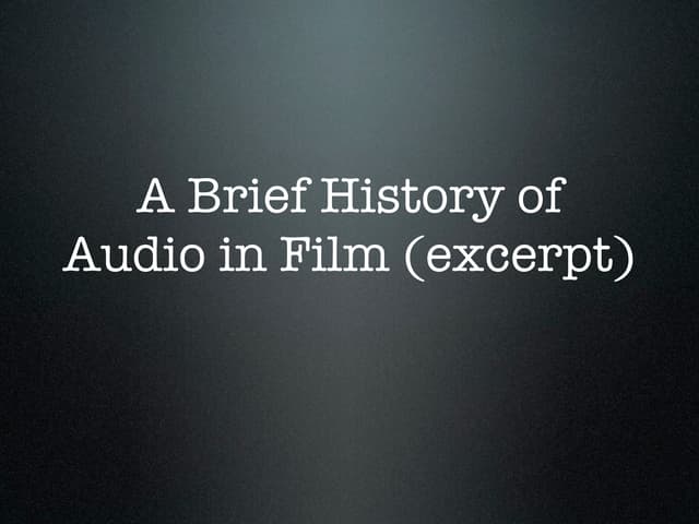 Film Sound Techniques | PPTX