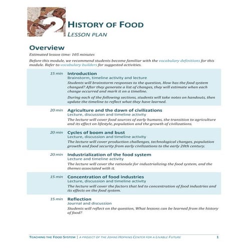 History of food-lesson | PDF