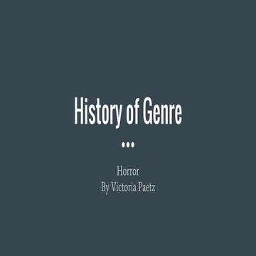 History of the horror genre | PPTX