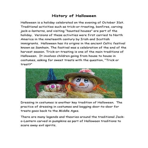 History of Halloween | DOC | National & Civic Holidays | Holidays