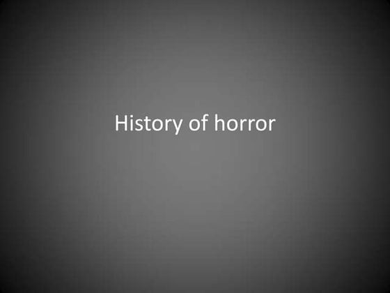 History of horror genre | PDF