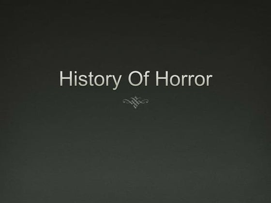 History of Horror Character | PDF