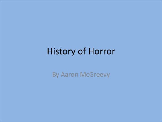 History of horror genre | PDF