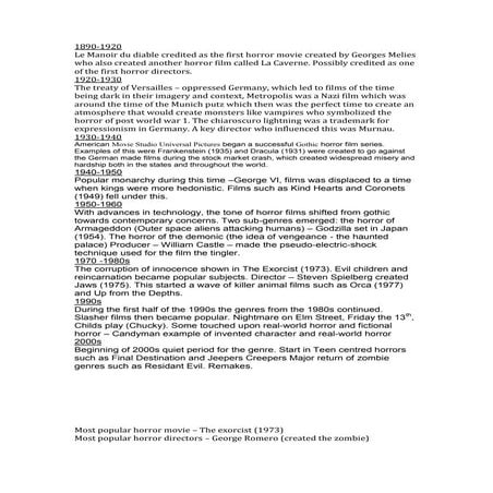 History of the thriller genre timeline | PPTX