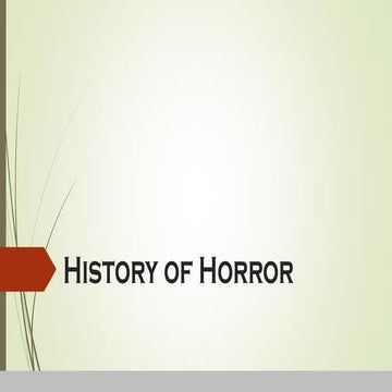 History of horror | PPT