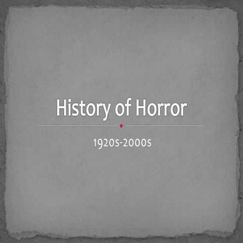 The Genre of Horror Movies and Their Influence Throughout American ...