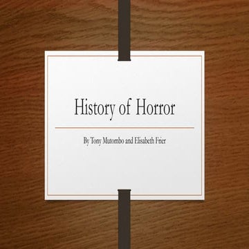 History of Horror | PPT