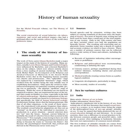 HISTORY OF HUMAN SEXUALITY | PDF