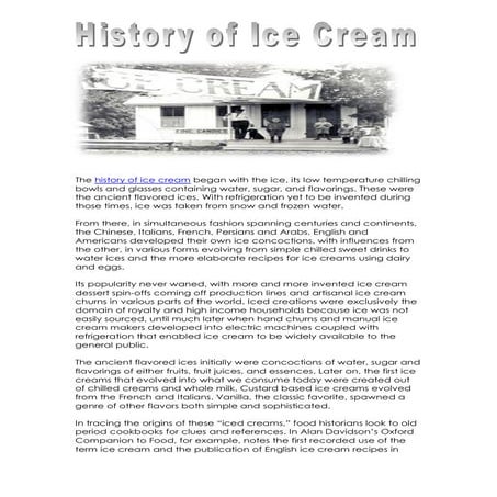 History of ice cream | PDF
