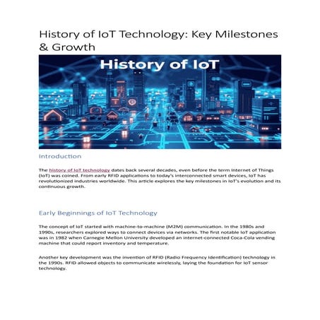 The History of IoT: Evolution of Connected Technology | PDF