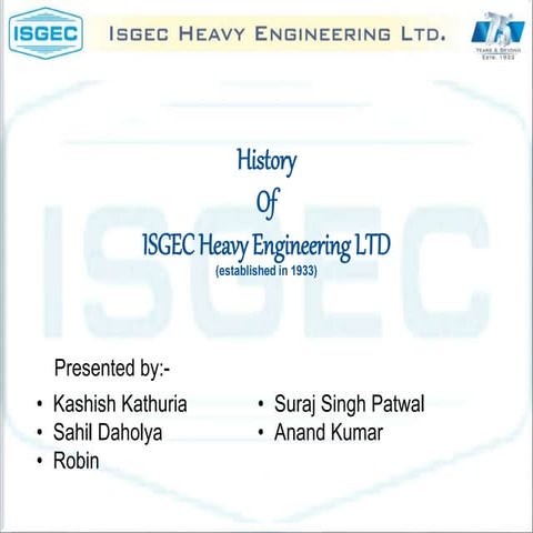 History of isgec heavy engineering | PPTX