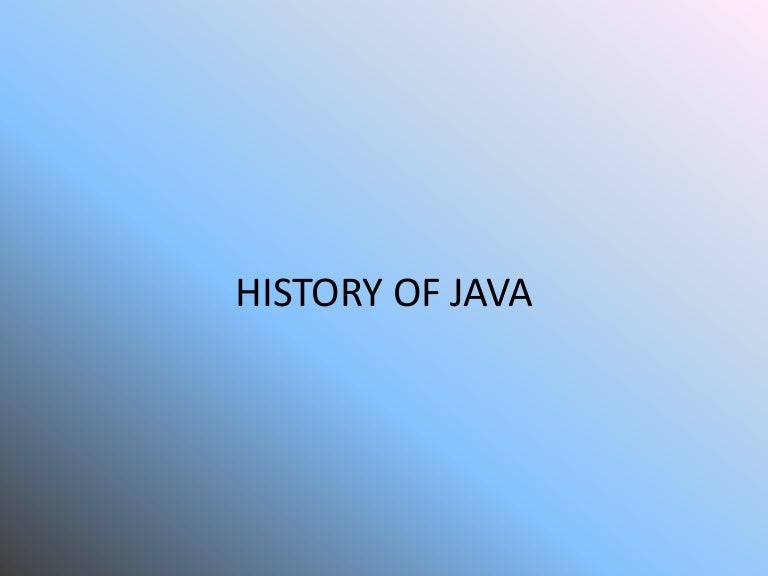 History of java'