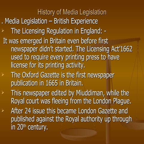 History of media legislation | PPT