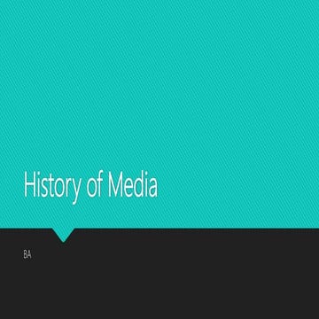 History of media unit 1 | PPTX