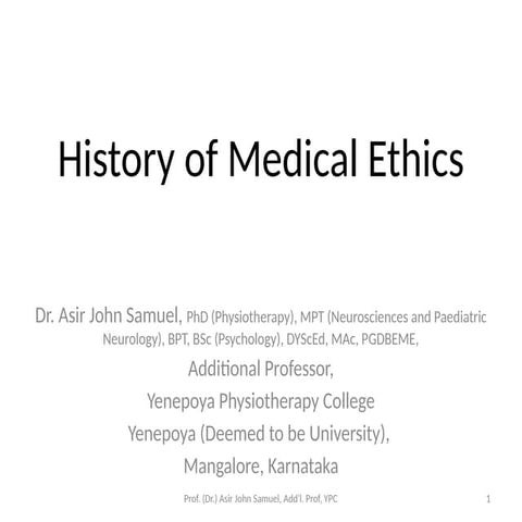 History of Medical Ethics (Nazi, Tuskegee syphilis study, Helsinki ...