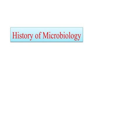 History of microbiology , History and the scientific contributions | PPTX