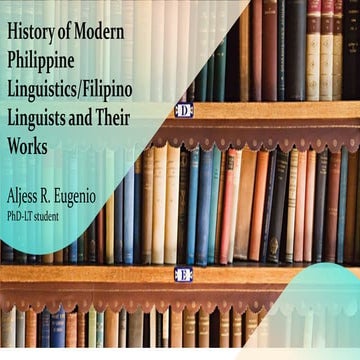History of Modern Philippine Linguistics and Filipino Linguists and ...