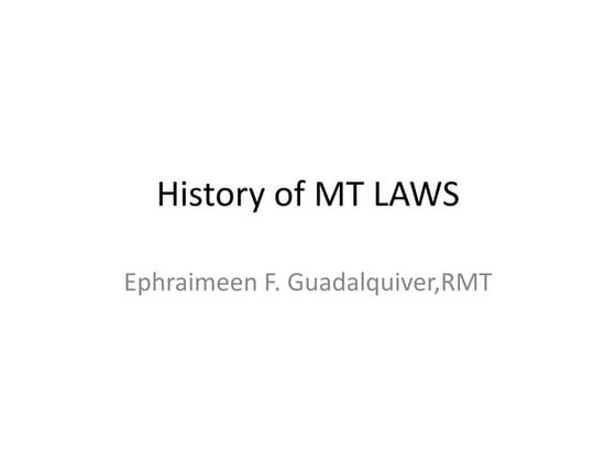 Medtech (bmls) laws & bioethics intro | PPTX