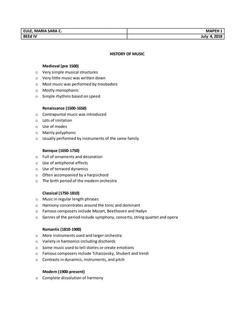 History of music | PPTX